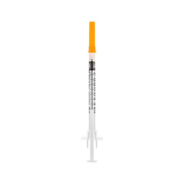 1mL Insulin Safety Syringe, Fixed Needle, 29Gx1/2'' | Azer Scientific