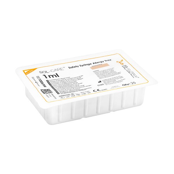 SOL-CARE 1mL Safety Syringe Allergy Tray 27G x 1/2'' | Azer Scientific