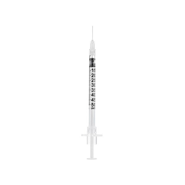 1mL Insulin Safety Syringe Fixed Needle 28G x 1/2'' | Azer Scientific