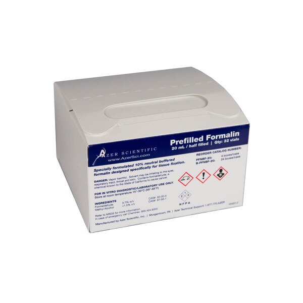 20 mL Prefilled 10% Formalin Containers | Azer Scientific