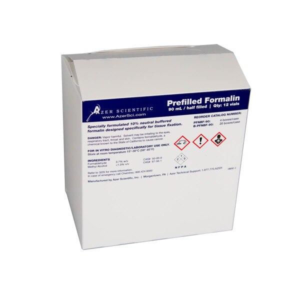 90 mL Prefilled Formalin, Formalock (Bulk) | Azer Scientific
