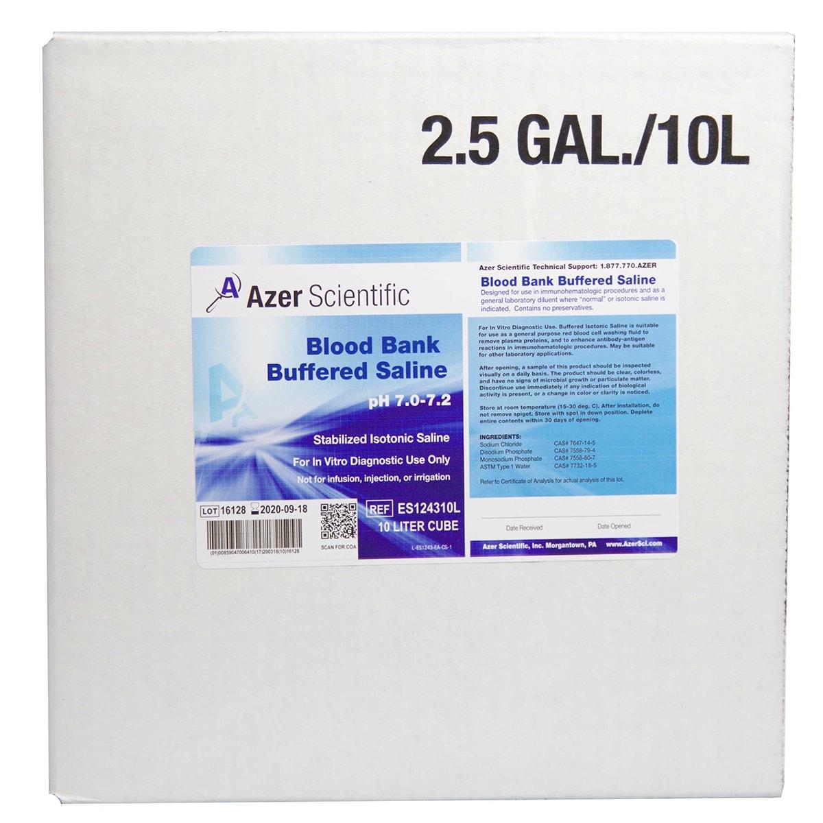Blood Bank Saline, Buffered Solution | Azer Scientific
