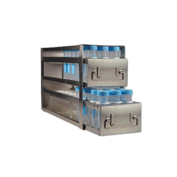 Cryo Freezer Rack, 50mL conical tubes, two drawers | Azer Scientific