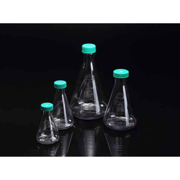 Erlenmeyer flask, PC with PP filter vented cap, sterile | Azer Scientific