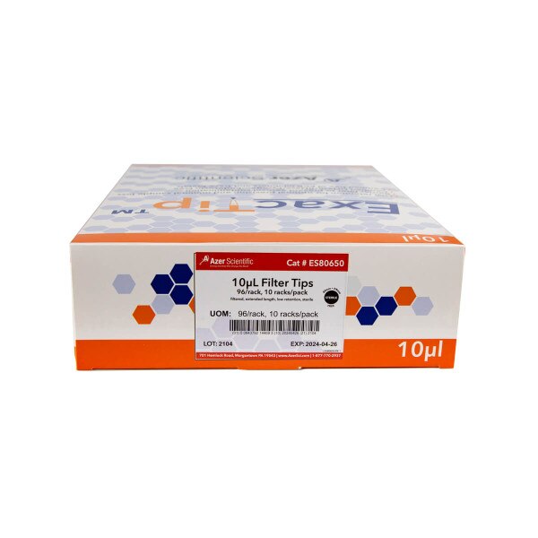 ExacTip Pipette Tips 10uL, Filter Tip | Azer Scientific